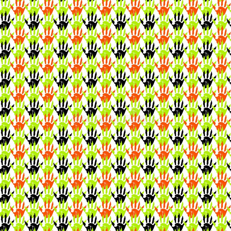 Zombie Clawed Hand Halloween Vector Seamless Pattern. Stock Vector ...
