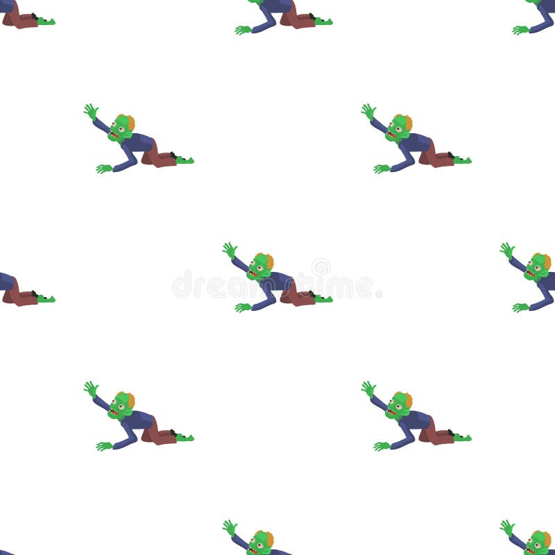 Zombie Creeps Pattern Seamless Vector Stock Vector - Illustration of ...