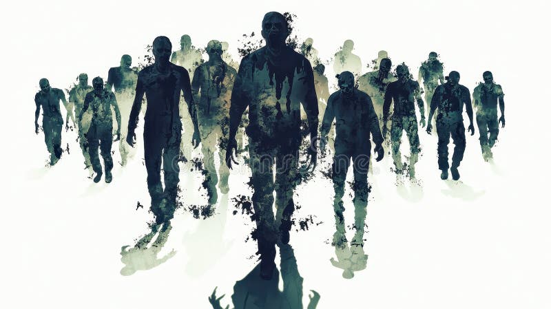 Zombie Crowd Walking Stock Illustrations – 84 Zombie Crowd Walking ...