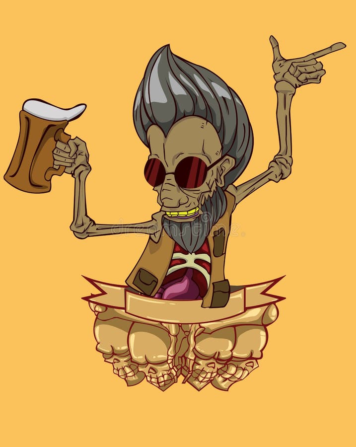 Zombie Dancing in Party and Drink Beer Vector. Stock Vector ...