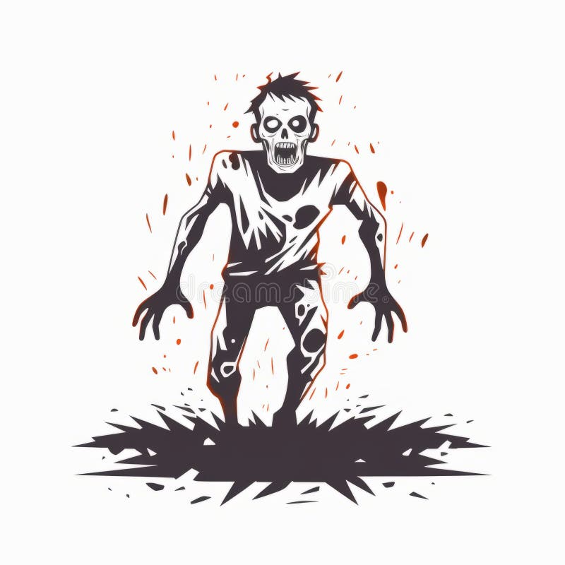 Minimalistic Zombie Icon with Strong Graphic Elements Stock ...