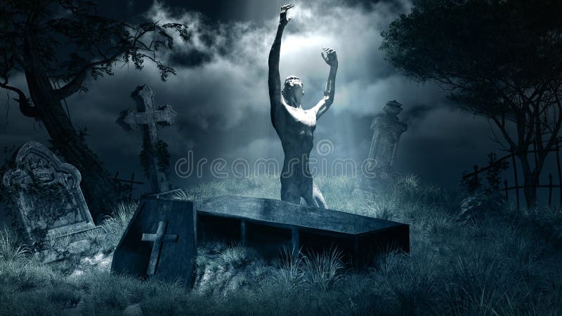 Zombie, Der Vom Grab Steigt Stock Abbildung - Illustration von ...