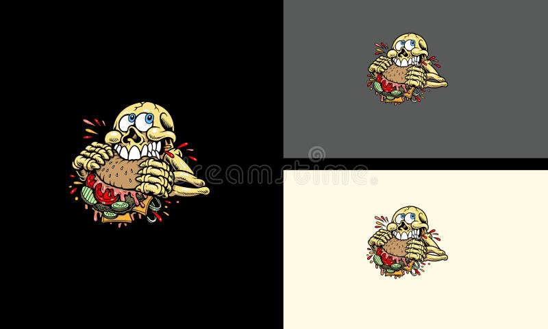 Zombie Eat Burger Vector Artwork Design Stock Vector - Illustration of ...