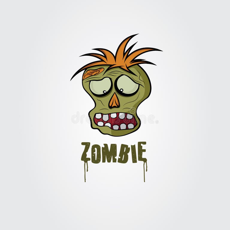 Zombie Face Vector Design Template Stock Vector - Illustration of ...