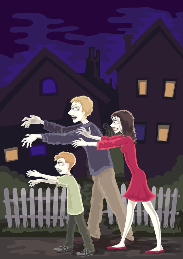 Zombie family stock vector. Illustration of grave, colored - 25708564