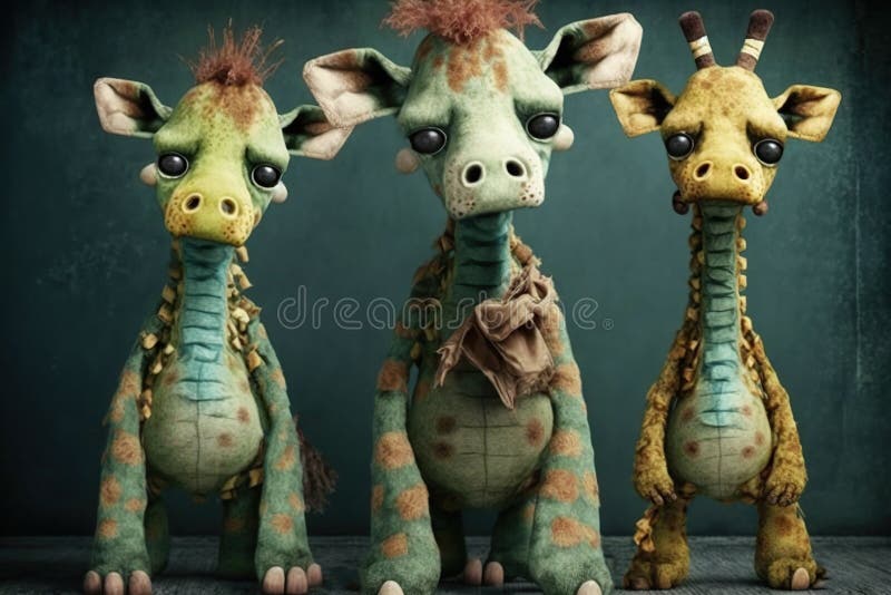 Zombie Giraffe Teddy Bears, Created with Generative AI Technology Stock ...