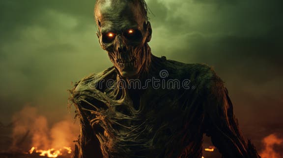 Radiation Infused Zombie Staring into the Abyss Stock Illustration ...
