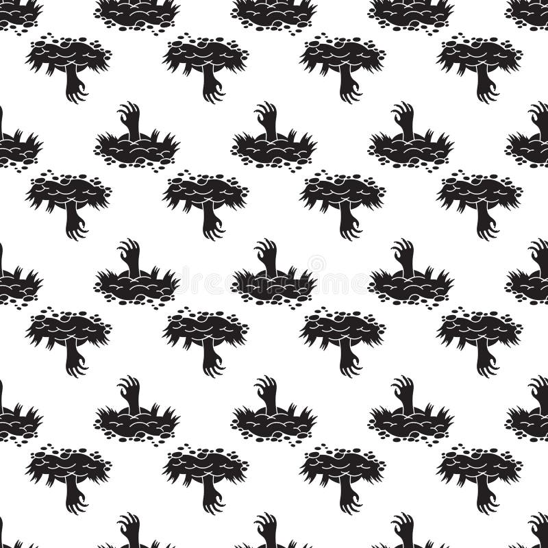 Zombie Ground Hand Pattern Seamless Vector Stock Illustration ...