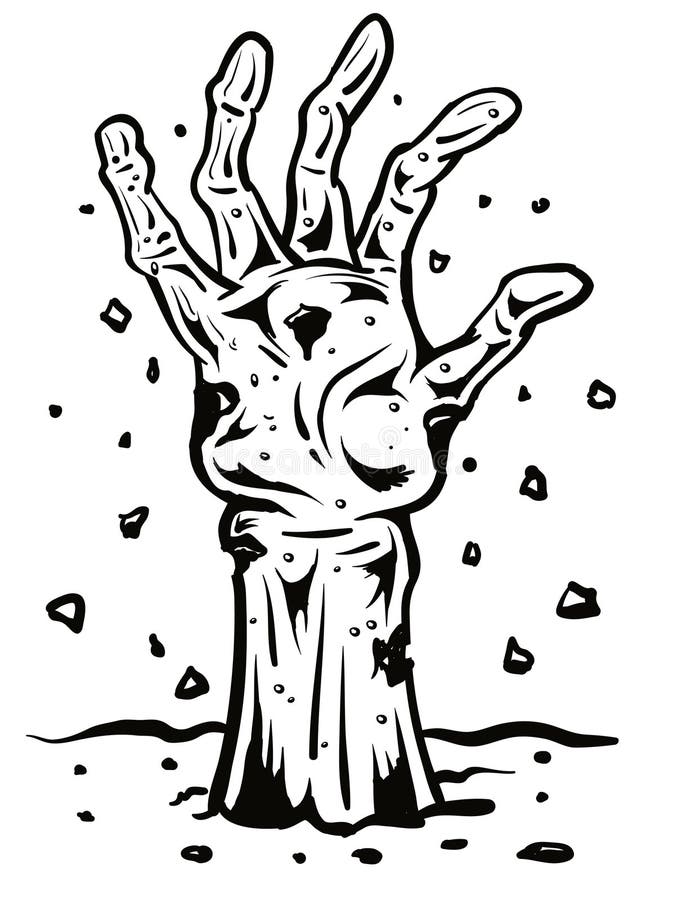 Zombie Hand stock vector. Illustration of drawing, graveyard - 38191627