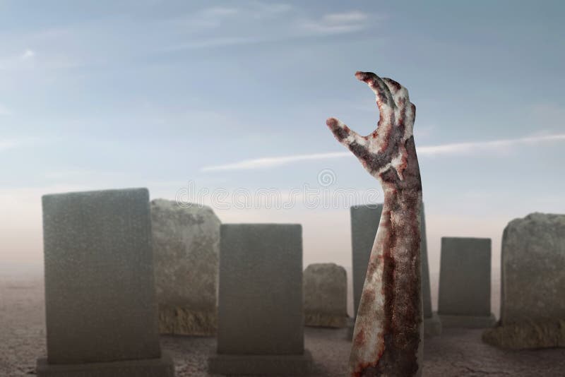 Zombie Hand with Blood and Wound Stock Image - Image of halloween ...