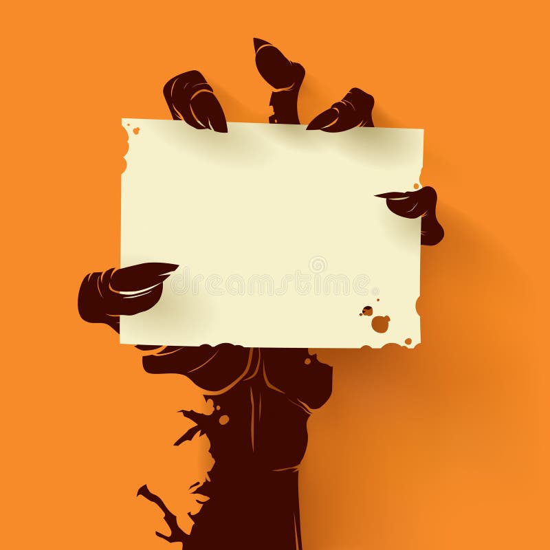 Zombie hand with anger stock vector. Illustration of fear - 43442595