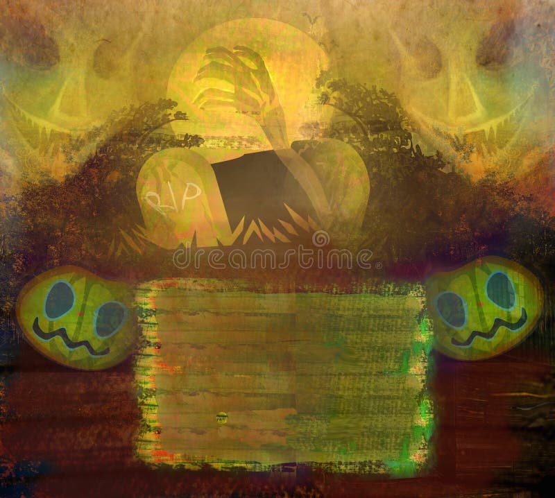 Zombie Hand Coming Out of His Grave Stock Illustration - Illustration ...