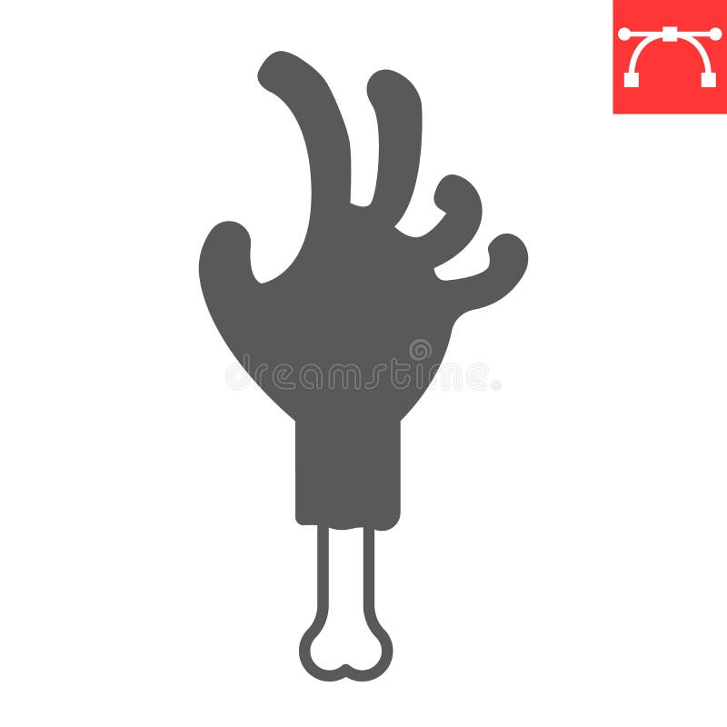 Zombie hand glyph icon stock vector. Illustration of halloween - 252950369