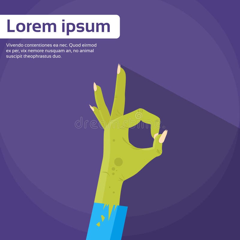 Zombie Hand Ok Finger Gesture Stock Vector - Illustration of death ...