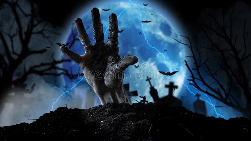 Zombie Hand Rising Out of a Grave Stock Image - Image of grave, funeral ...
