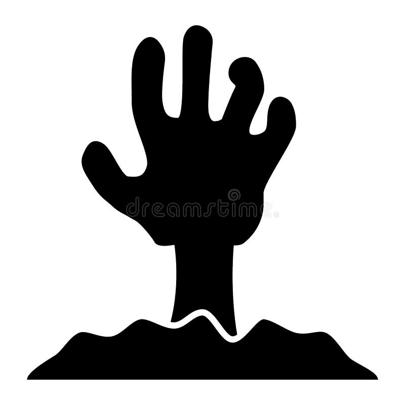 Zombie Hand Solid Icon. Undead Vector Illustration Isolated on White ...