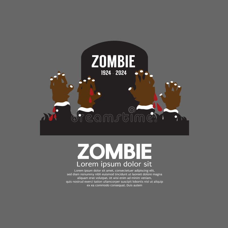 Zombie Hands Coming Out in Front of the Grave Stock Vector ...