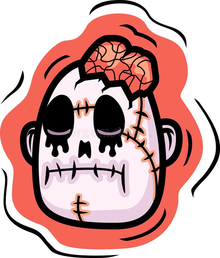 Zombie Head, Hand Drawn, Vector Eps8 Stock Vector - Illustration of ...