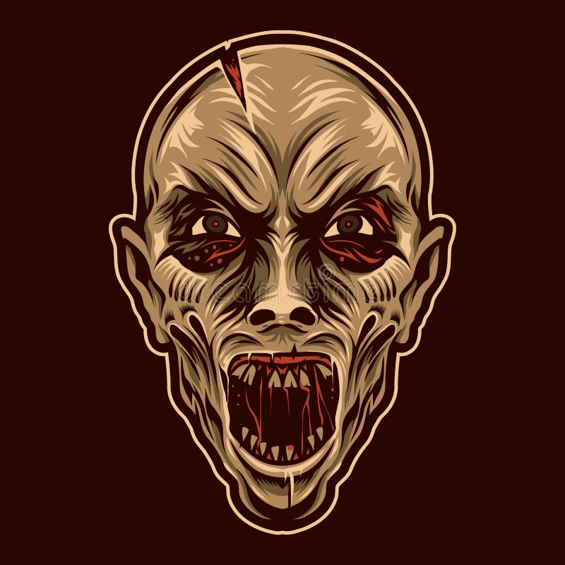 Zombie Head Vector Illustration Design Stock Vector - Illustration of ...