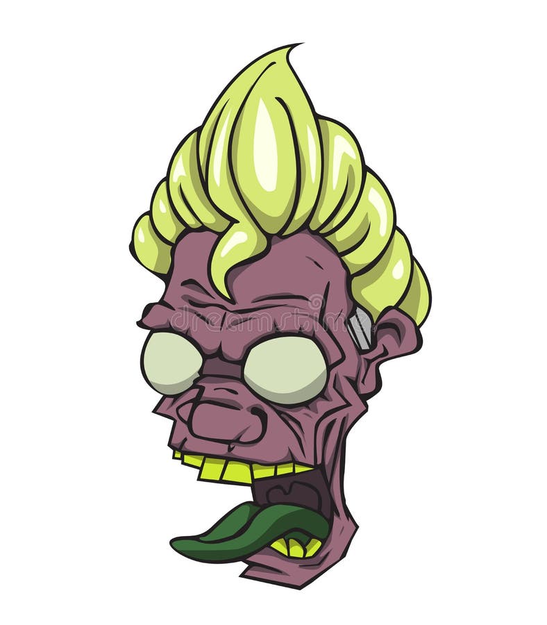 Zombie Head Vector and Illustration. Monster in Halloween Night Stock ...
