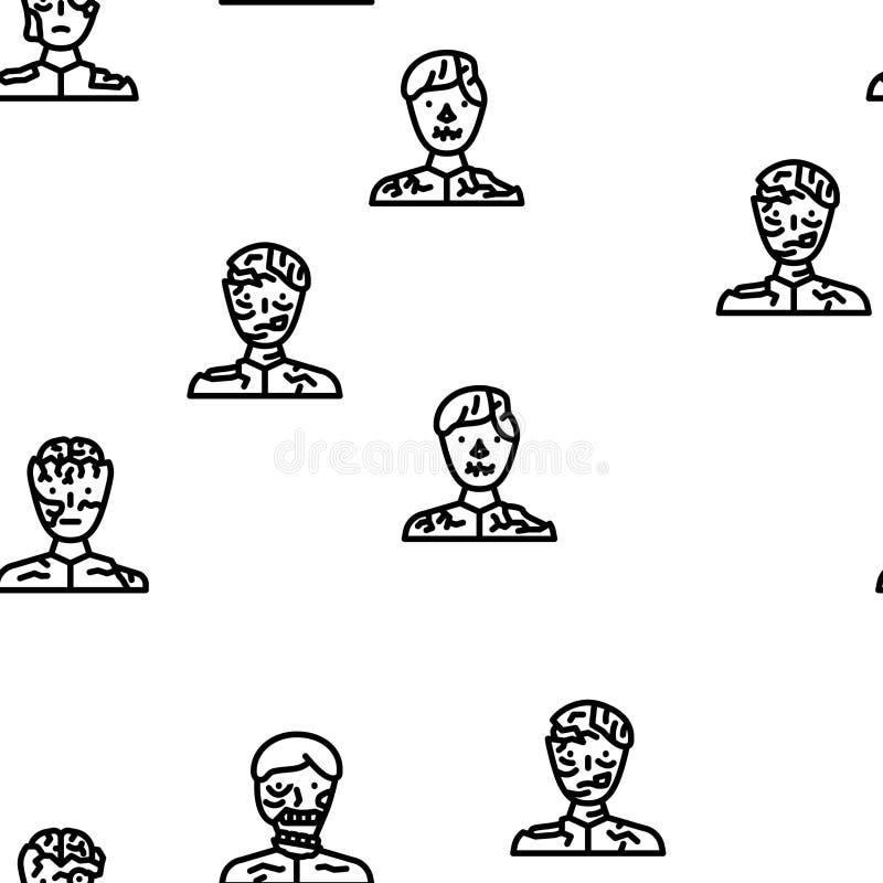 Zombie Horror Dead Monster Vector Seamless Pattern Stock Vector ...