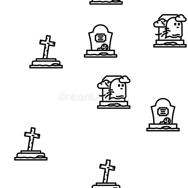 Zombie Horror Dead Monster Vector Seamless Pattern Stock Vector ...