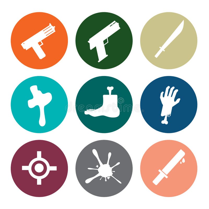 Zombie icon set stock illustration. Illustration of shape - 79716868