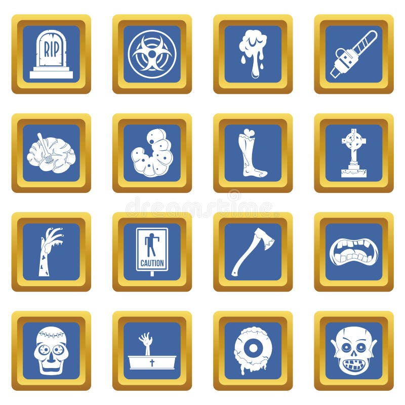 Zombie icons set stock vector. Illustration of icon, bloody - 89981353