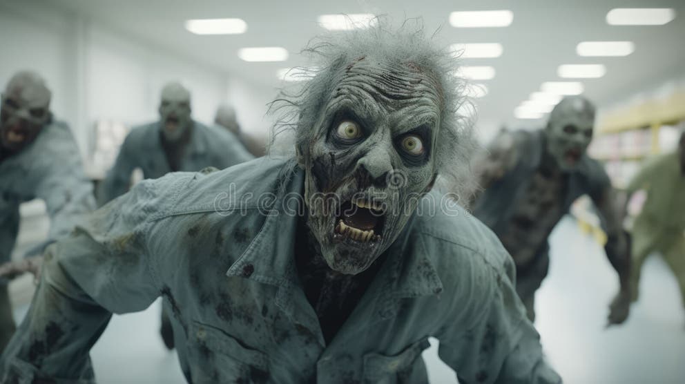 Zombie Looking in Camera , Horror , Close Up Stock Illustration ...