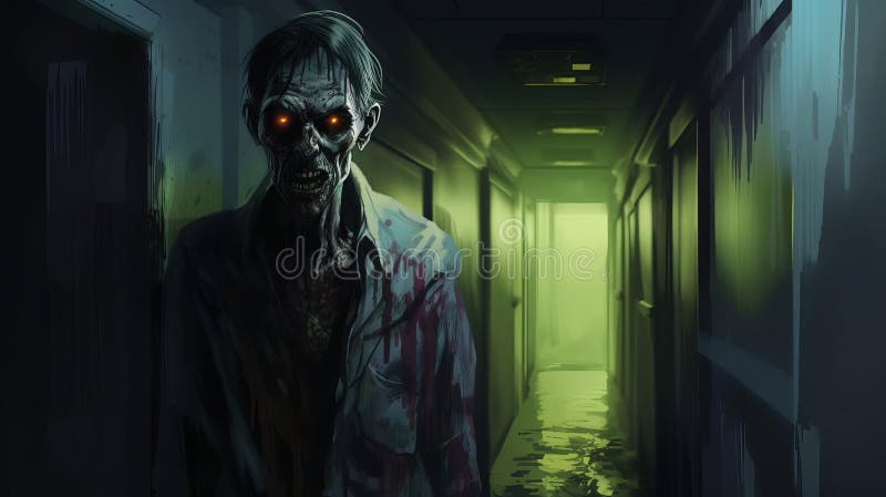 Surviving the Apocalypse: Zombie S Dark Corridor Encounter Stock ...