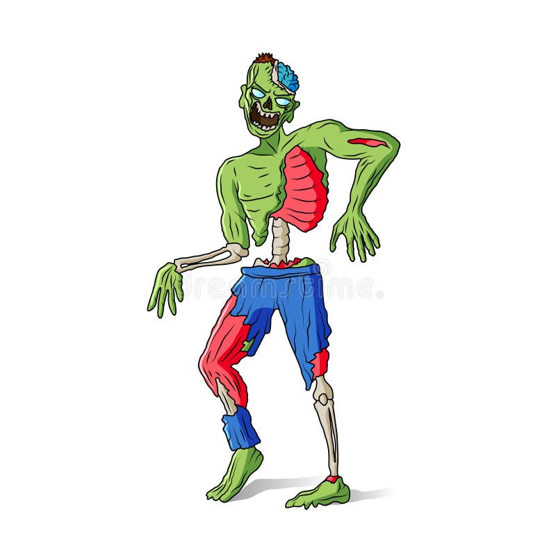 Zombie Man Colorful Illustration Stock Vector - Illustration of creepy ...