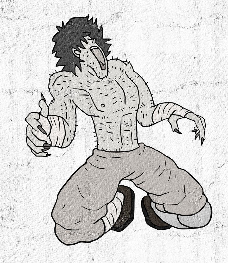 Zombie monster draw stock illustration. Illustration of zombie - 109010519