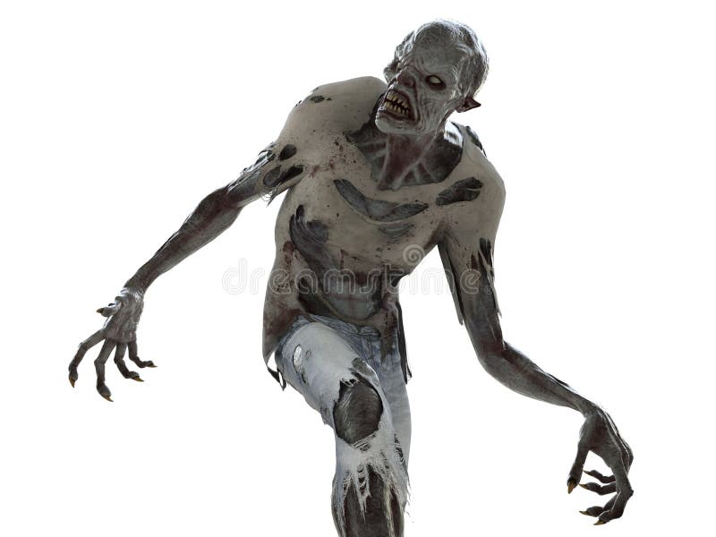Zombie Monster Isolated on White 3d Illustration Stock Illustration ...