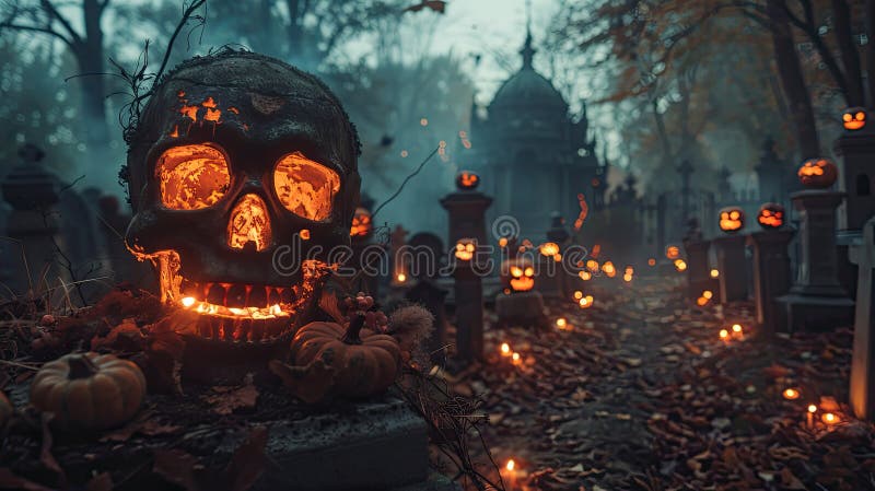 Zombie Party Invitation: Skeleton Hosts Halloween Bash in Cemetery ...