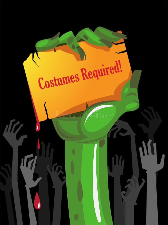 Zombie Party Poster with Zombies Hands Stock Vector - Illustration of ...
