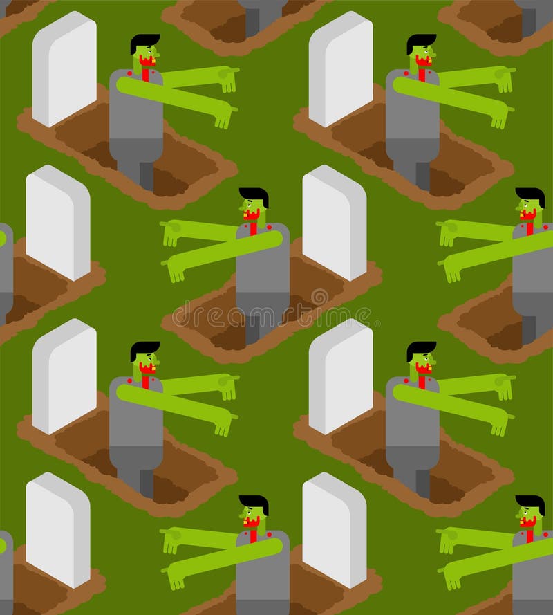 Zombie Pattern Seamless. Zombies Got Up from Grave. Halloween ...