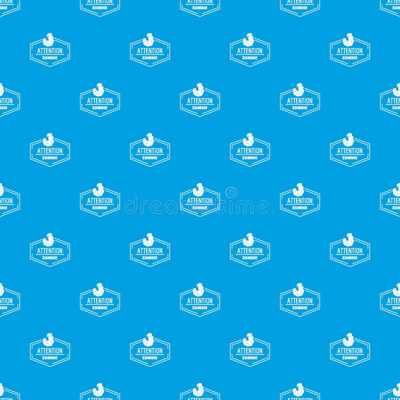 Zombie Pattern Vector Seamless Blue Stock Vector - Illustration of bite ...