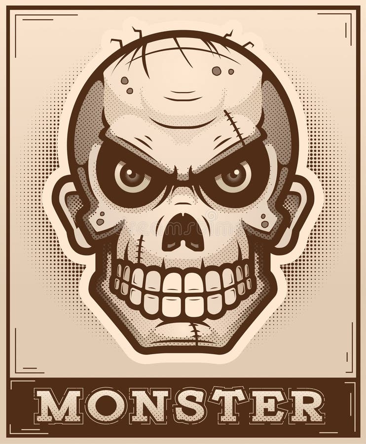 Zombie Poster Illustration stock vector. Illustration of evil - 115815847