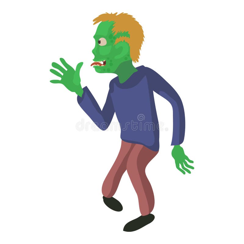 Zombie from the Side Icon, Cartoon Style Stock Vector - Illustration of ...