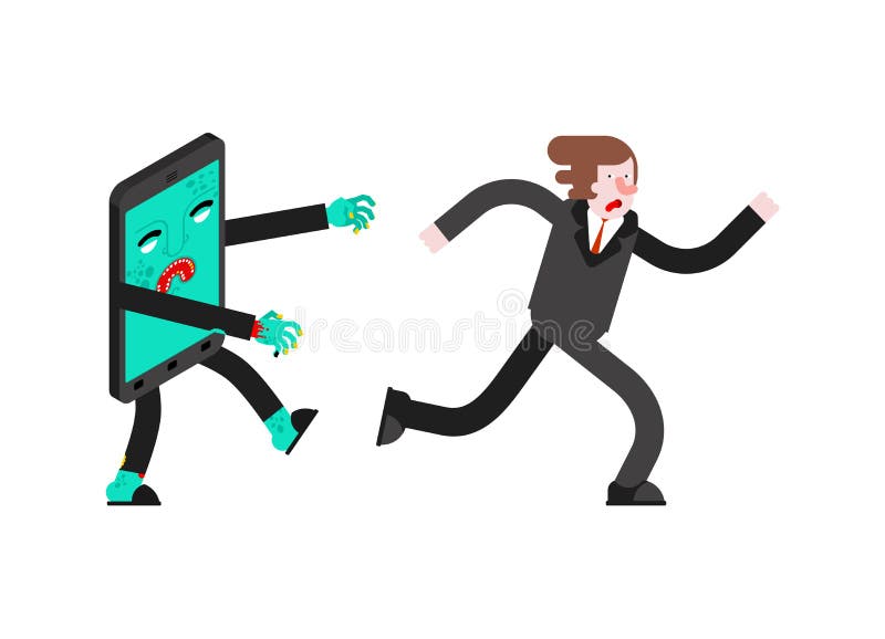 Zombie chasing a man stock illustration. Illustration of scary - 38636571