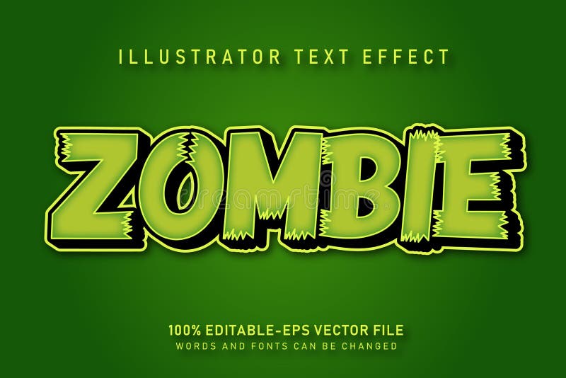 Zombie Text Logo Design Green Slime Styled Halloween Scary Effect ...