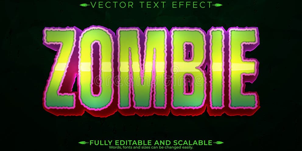 Zombie Text Effect, Editable Horror and Halloween Customizable Font ...