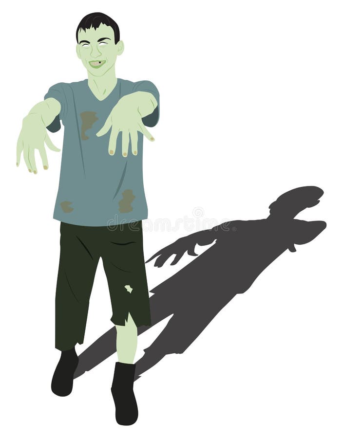 Zombie in torn clothes stock vector. Illustration of ugly - 77574166
