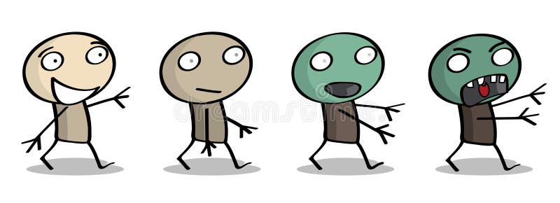 Zombie Transformation stock vector. Illustration of sick - 17315899