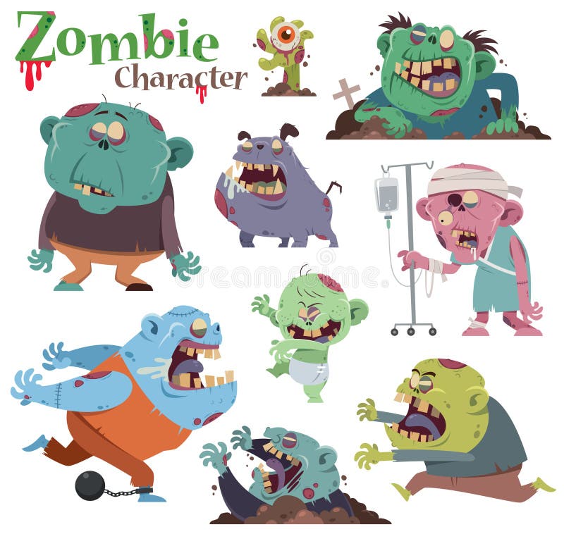Zombie stock vector. Illustration of cute, collection - 282169789