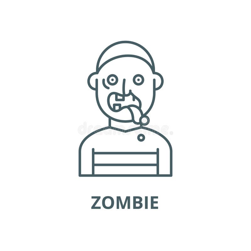 Zombie Vector Line Icon, Linear Concept, Outline Sign, Symbol Stock ...