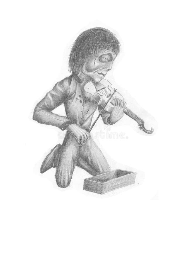 Zombie violinist stock illustration. Illustration of halloween - 23361790