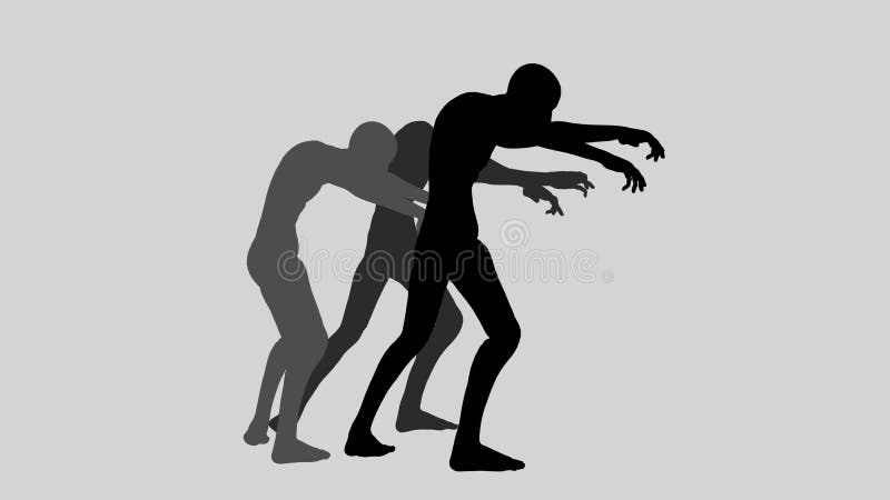 Zombies Walking Seamless Loop Vignette Alpha Channel Stock Video ...