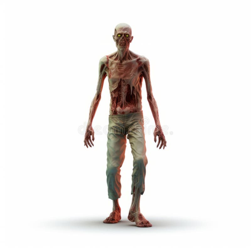 Realistic 3d Male Zombie with Supernatural Realism Stock Illustration ...