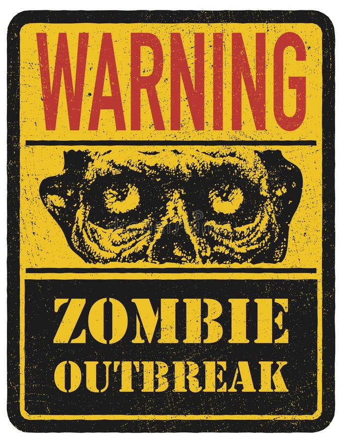 Zombie. Warning Sign. Hand Drawn. Vector Stock Vector - Illustration of ...